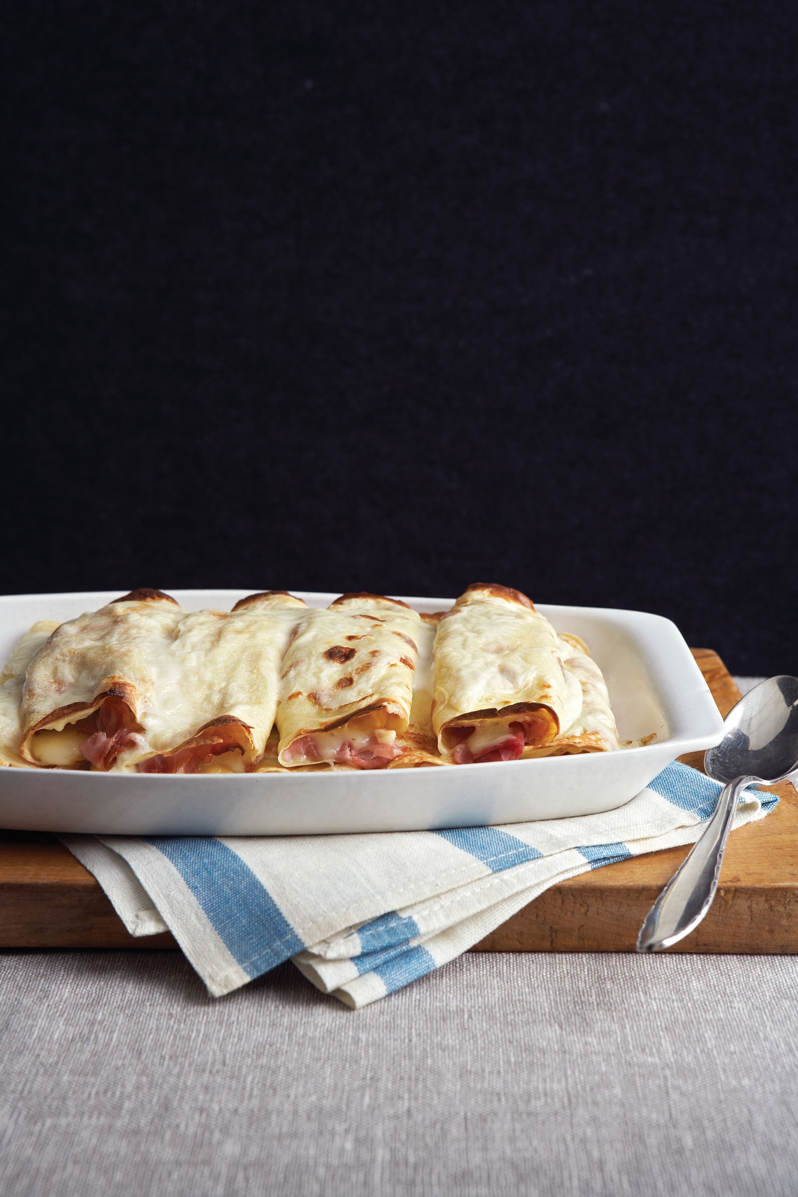 Ham-and-Cheese Crespelle from Hazan Family Favorites by Giuliano Hazan