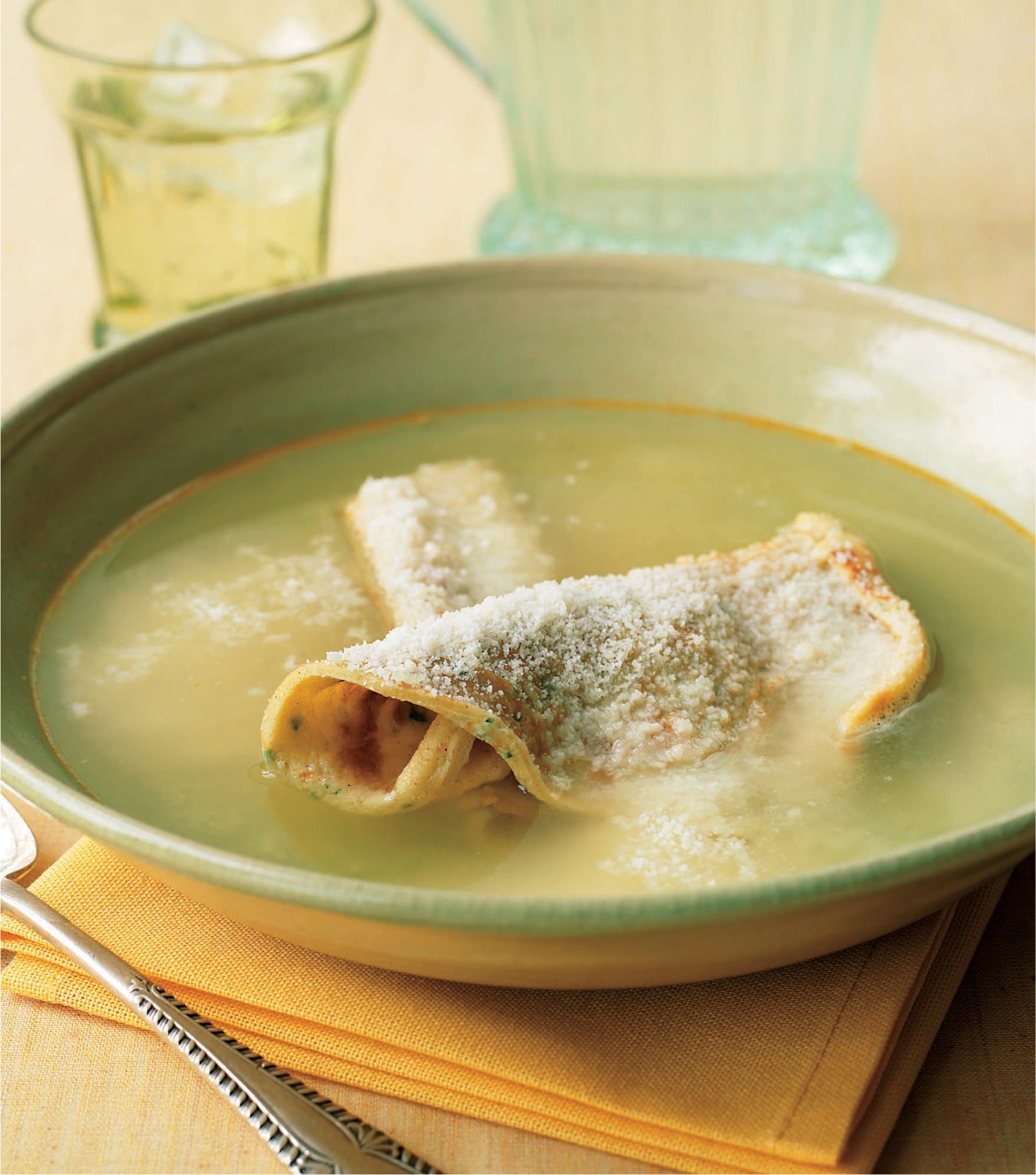 Scrippelle in Brodo from The Italian Regional Cookbook by Valentina Harris