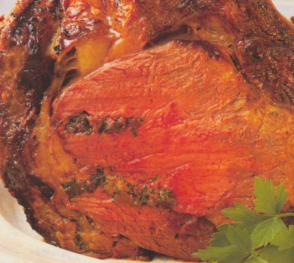 Roast Rib of Beef Stuffed with Smoked Oysters, with Chilled Cucumber ...