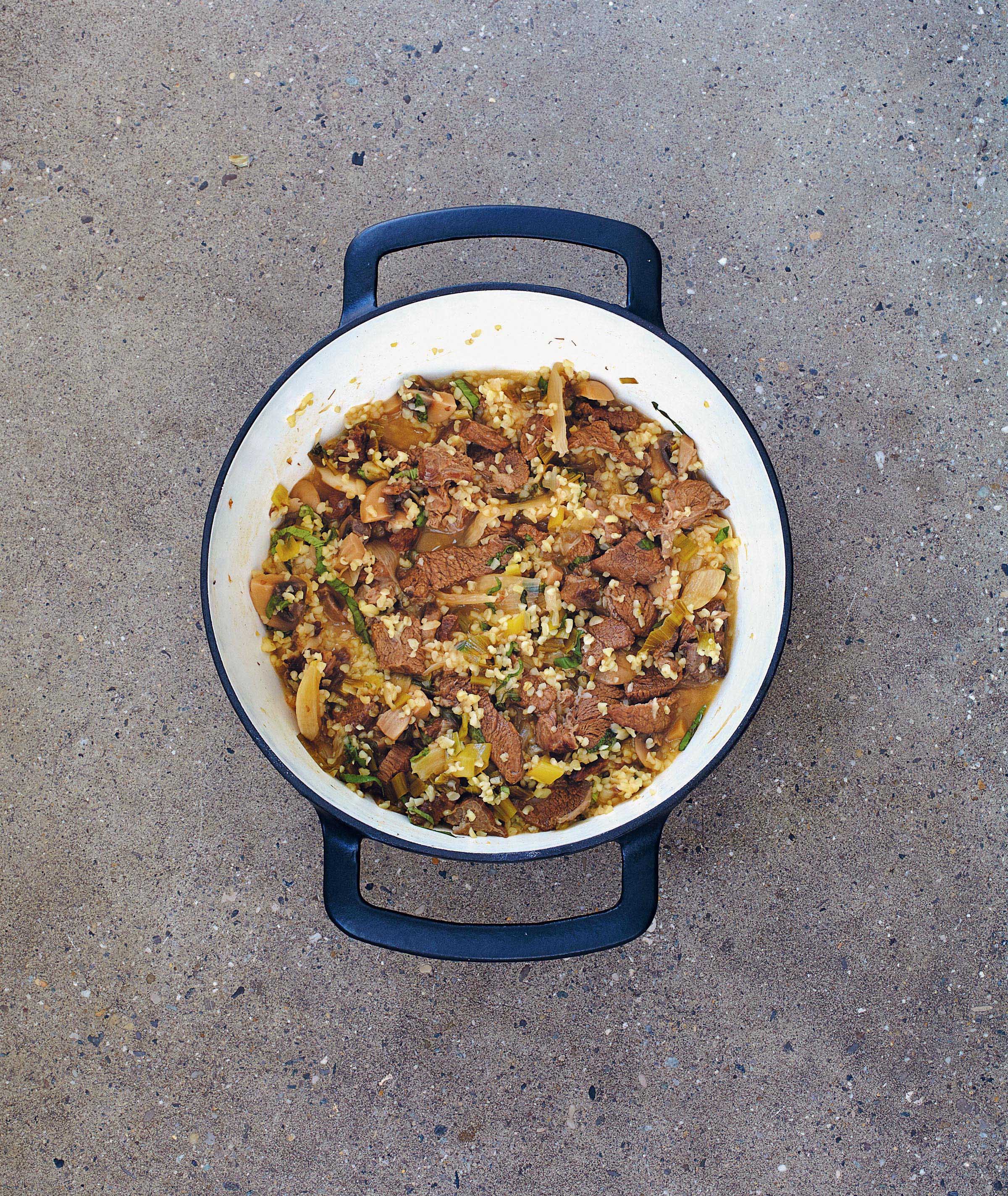Beef with burghul from One Knife, One Pot, One Dish by Stéphane Reynaud