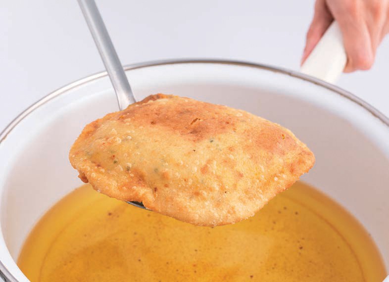 Deep-fried stuffed bread from The Complete Indian Regional Cookbook ...